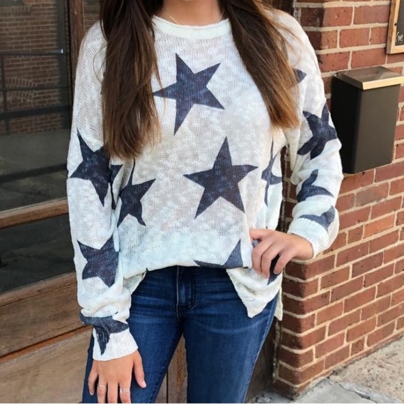 Hem & Thread | Sweaters | Cream And Navy Star Sweater Hem Thread ...